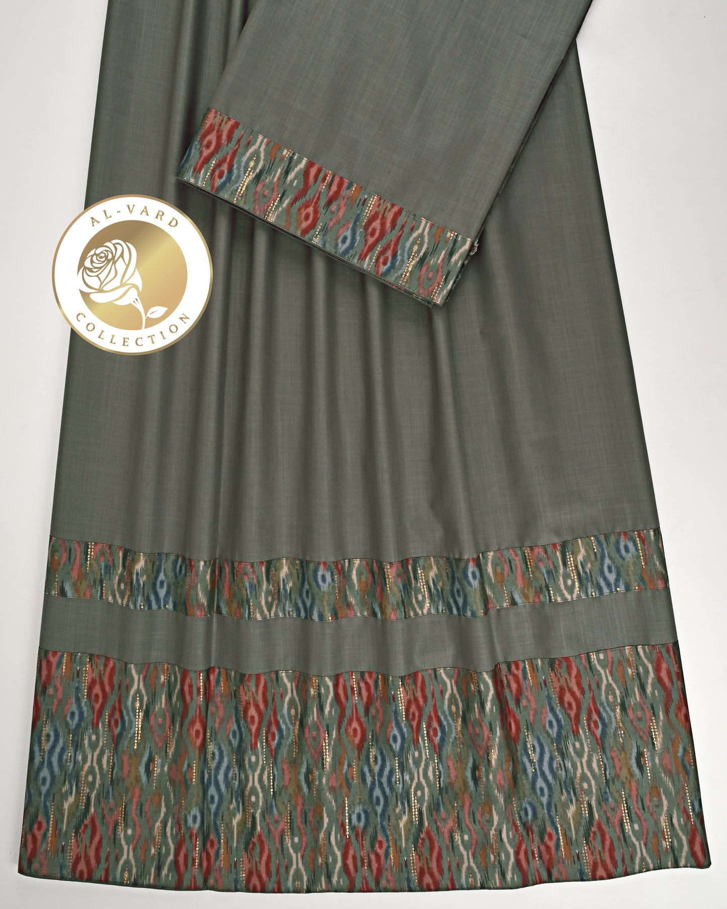 Dark Grey Ohbat Rida With Smart Printed Panel – AL-Vard Collection
