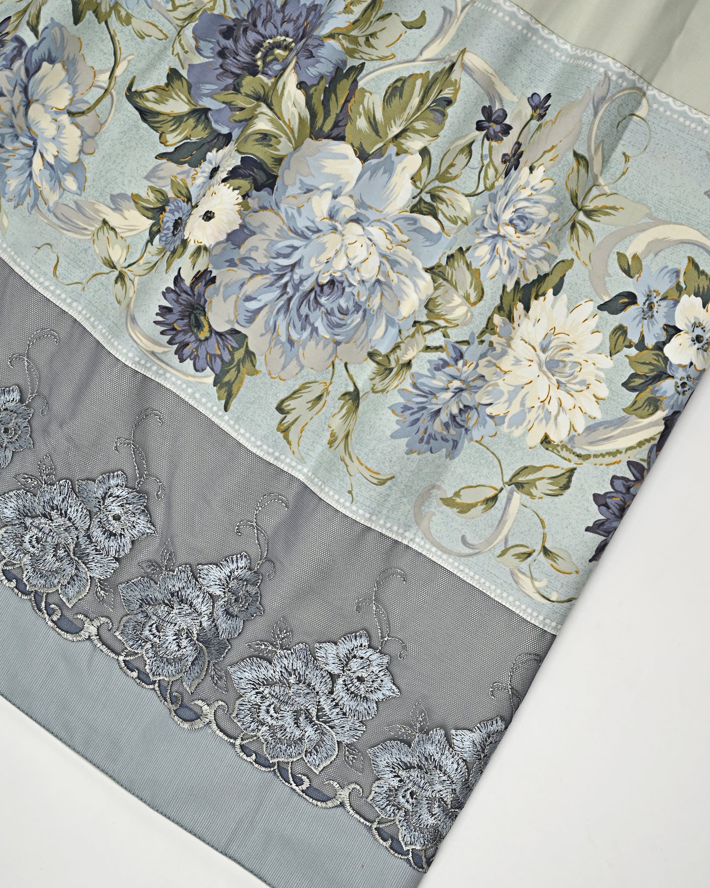 Sage Green Rida With Smart Imported Panel & Floral Design Lace – AL ...