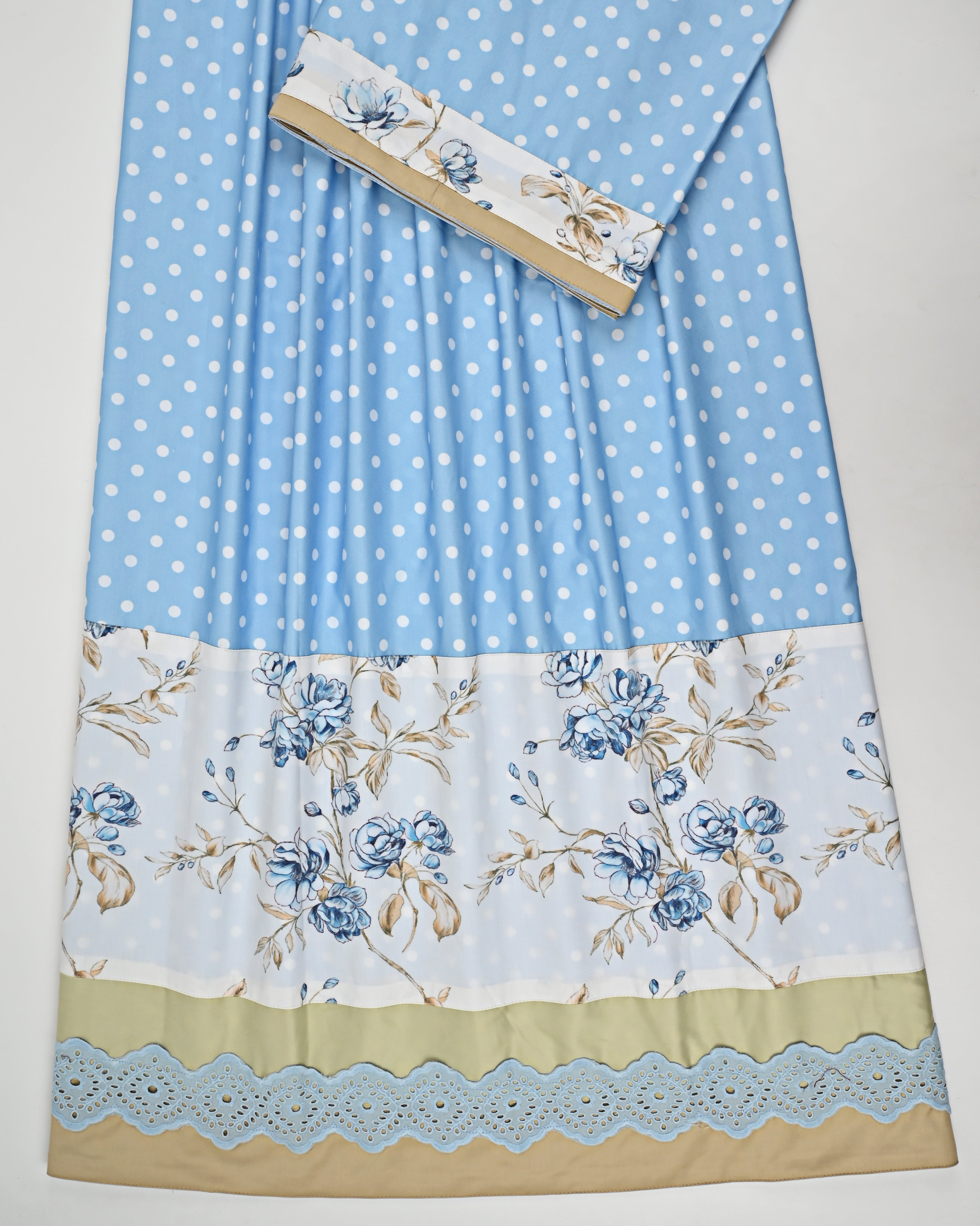 Light Blue Polka Dots Rida With Smart Floral Panel & Smart Lacing-1550 ...