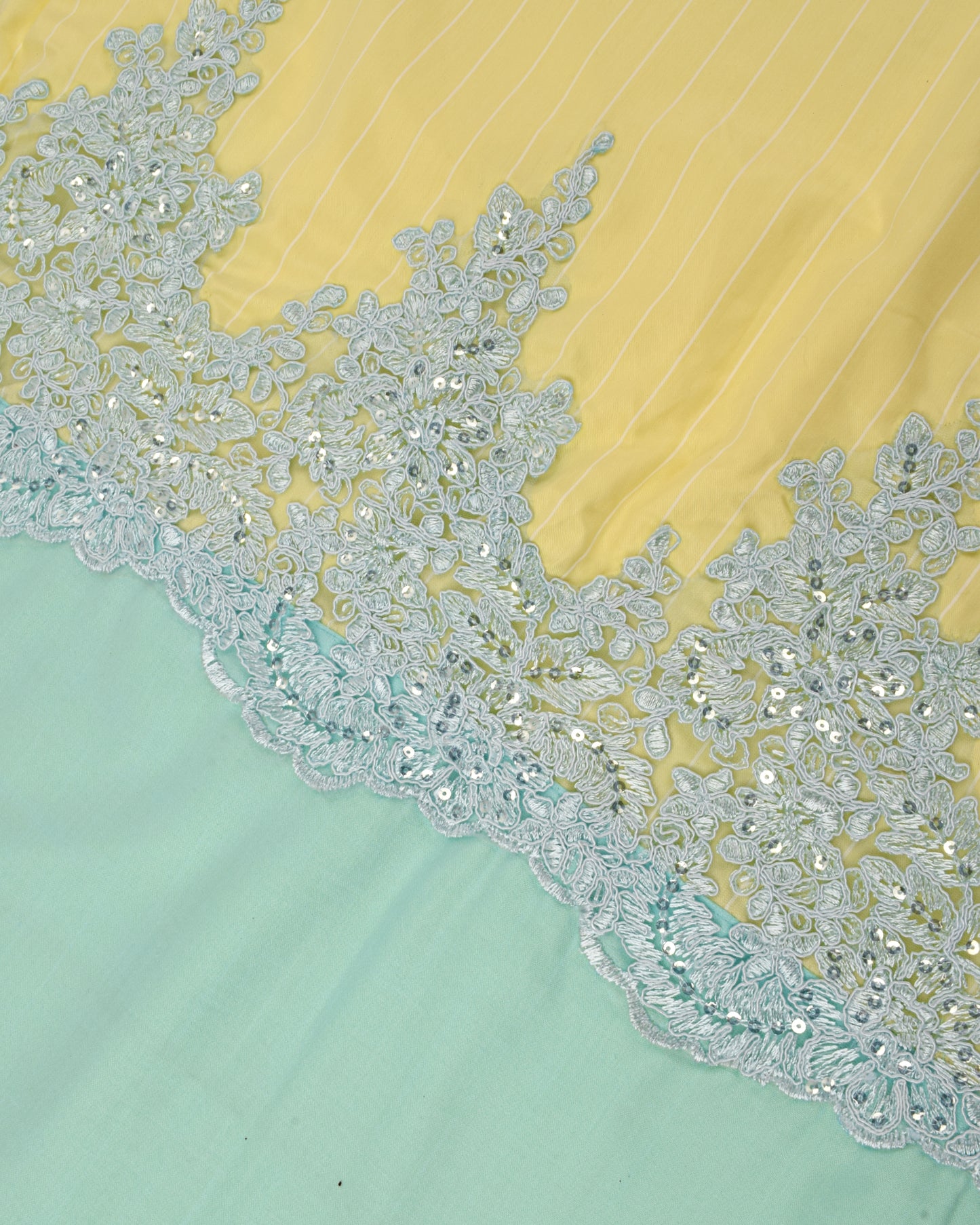 Mango Yellow White Line Rida With Smart Panel & Lace – AL-Vard Collection